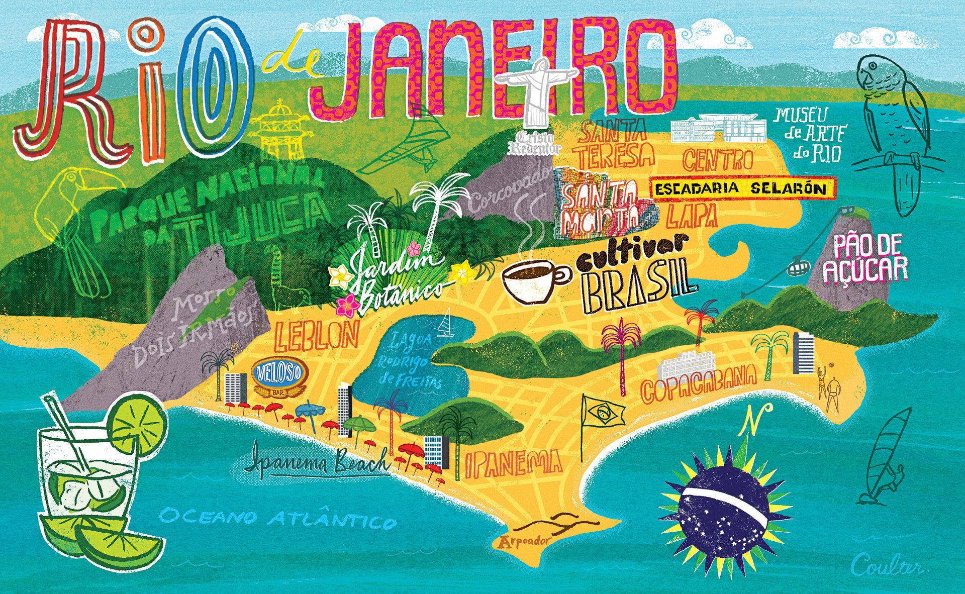 Plan Rio de Janeiro fond d'écran - Carte Rio de Janeiro fond d'écran ...